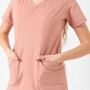 Powder Pink Scrub Set, Nurse Scrub, Scrub Tops, Scrub Set Woman, Soft ...