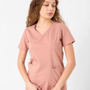 Powder Pink Scrub Set, Nurse Scrub, Scrub Tops, Scrub Set Woman, Soft ...