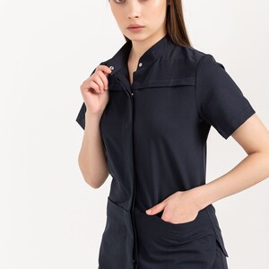 Comfortable Navy Blue Color Scrub Set,nurse Uniform, Elasticated Doctor ...