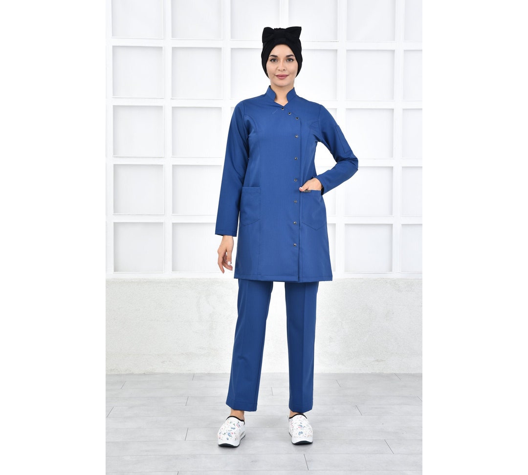 Comfortable Scrub Uniform, Petrolium Blue Nurse Doctor Pharmacist Scrub ...