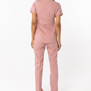 Comfortable Powder Color Scrub Set, Nurse Uniform, Elasticated Doctor ...