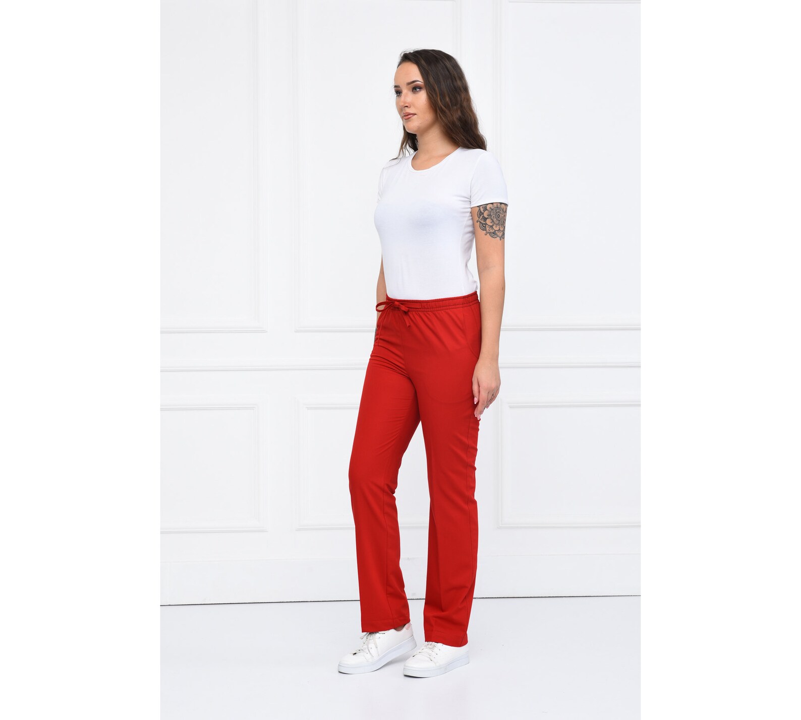Nurse Doctor Scrubs Bottom, Red Medical Scrub Pants for Women ...