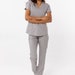 Comfortable Light Grey Scrub Set, Nurse Uniform,elasticated Doctor ...