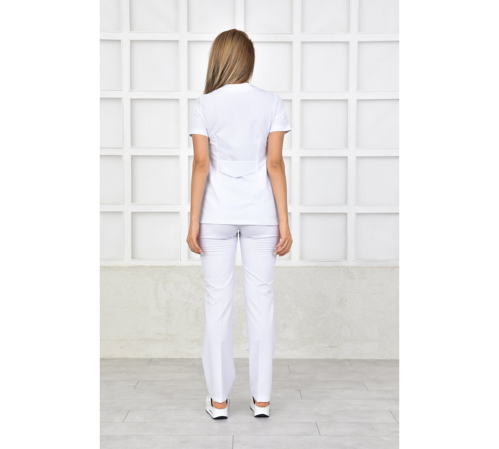 Personalized Embroidered Optic White Scrub for Medical Professional ...