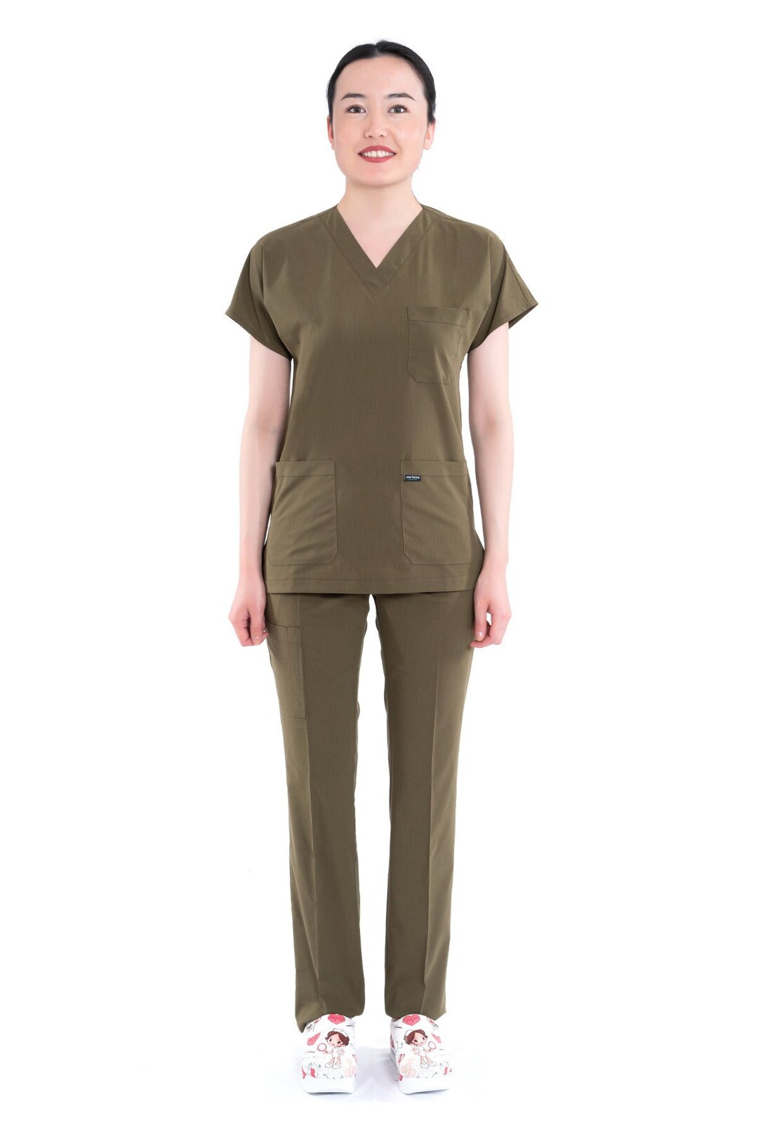 Personalized Khaki Scrub Set, Nurse Uniform, Custom Scrub,medical Scrub ...