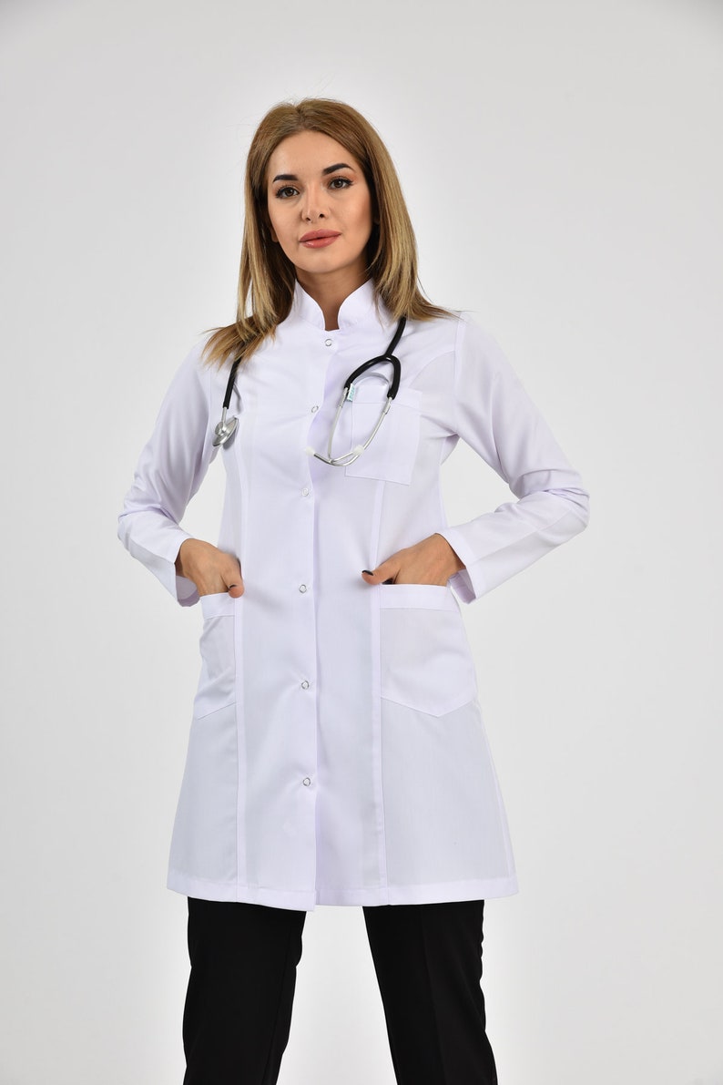 White Lab Coat, Anti-wrinkle Lightweight Doctor Dentist Surgeon ...