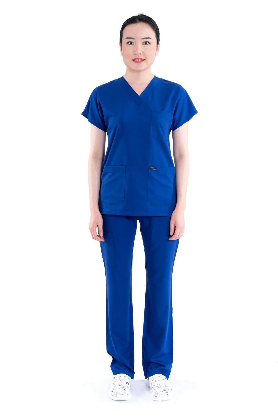 Soft Comfortable Blue Nurse Scrub Set, Nurse Uniform, Custom Scrub ...