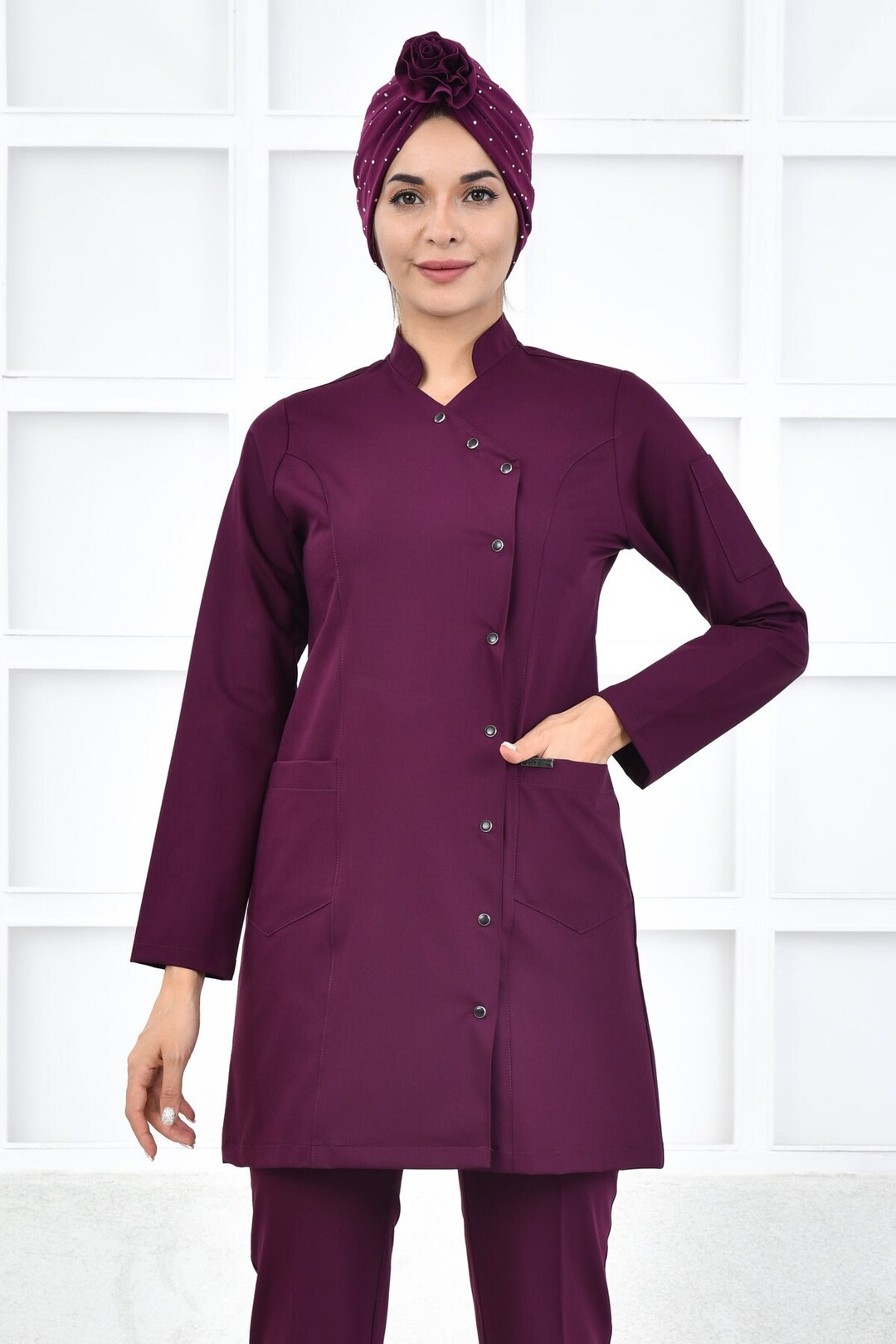 Scrub Top Only, Damson Plum Nurse Uniform, Scrub Dress, Nurse ...