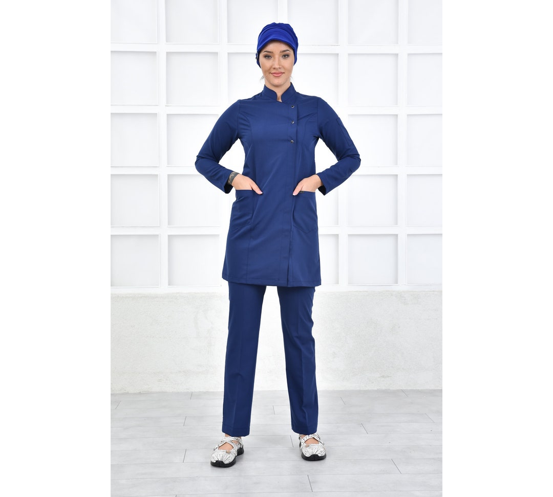Muslim Scrubs Uniform, Parliament Blue Nurse Uniform, Dentist Doctor ...