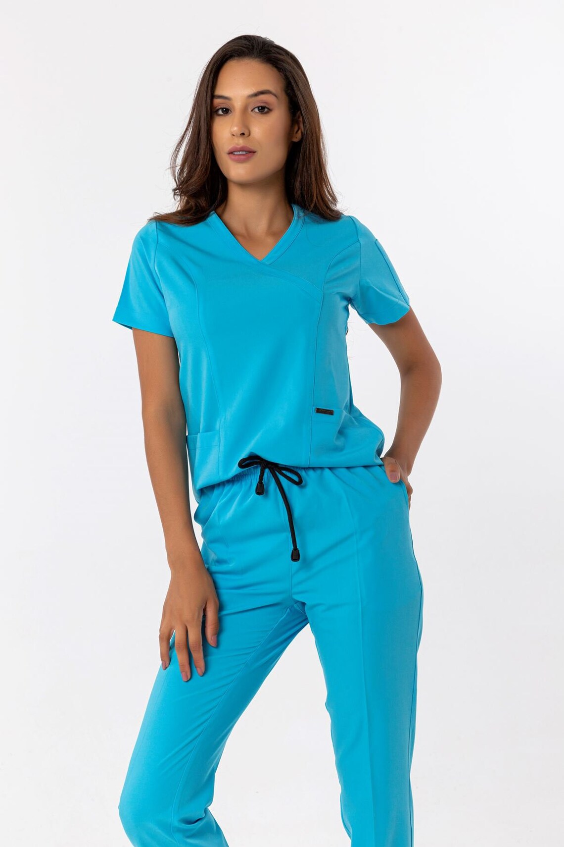 Comfortable Turquoise Blue Scrub Set Nurse Uniform - Etsy