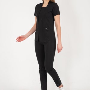 Comfortable Black Scrub Set,nurse Scrub, Scrub Tops, Scrub Set Woman ...