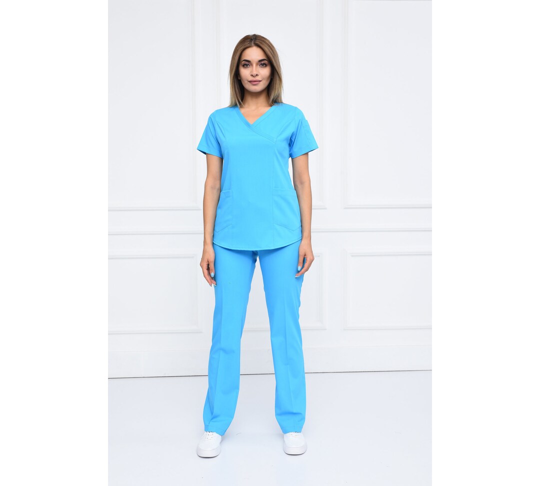 Personalized Embroidered Turquoise Scrub for Medical Professional ...