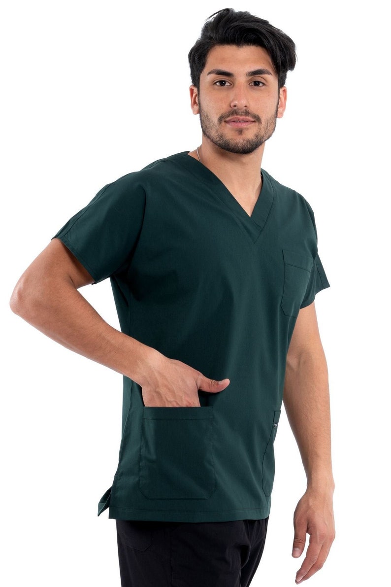 Men's Emerald Green Scrub Top Only Comfortable Nurse - Etsy