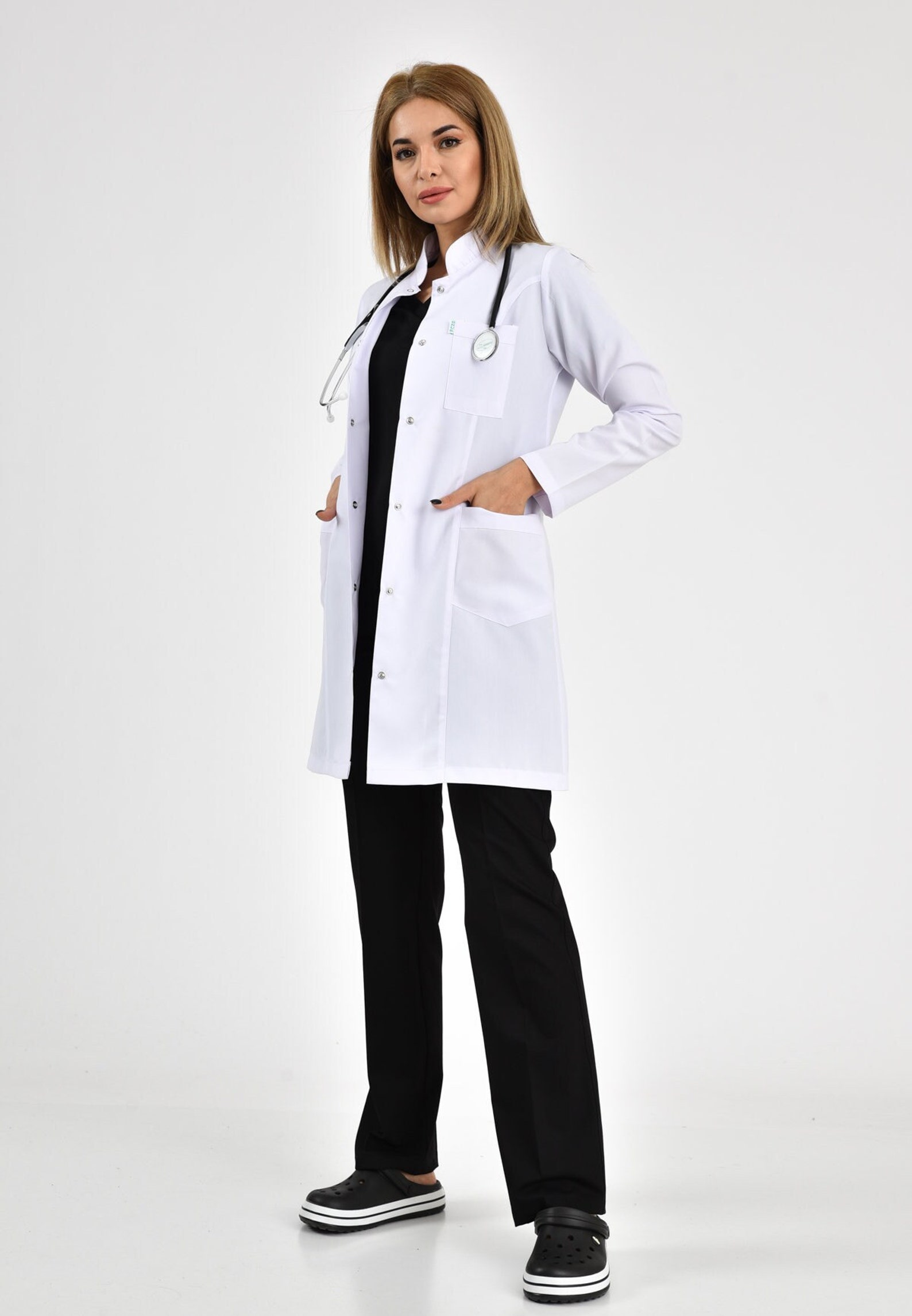 White Lab Coat, Anti-wrinkle Lightweight Doctor Dentist Surgeon ...
