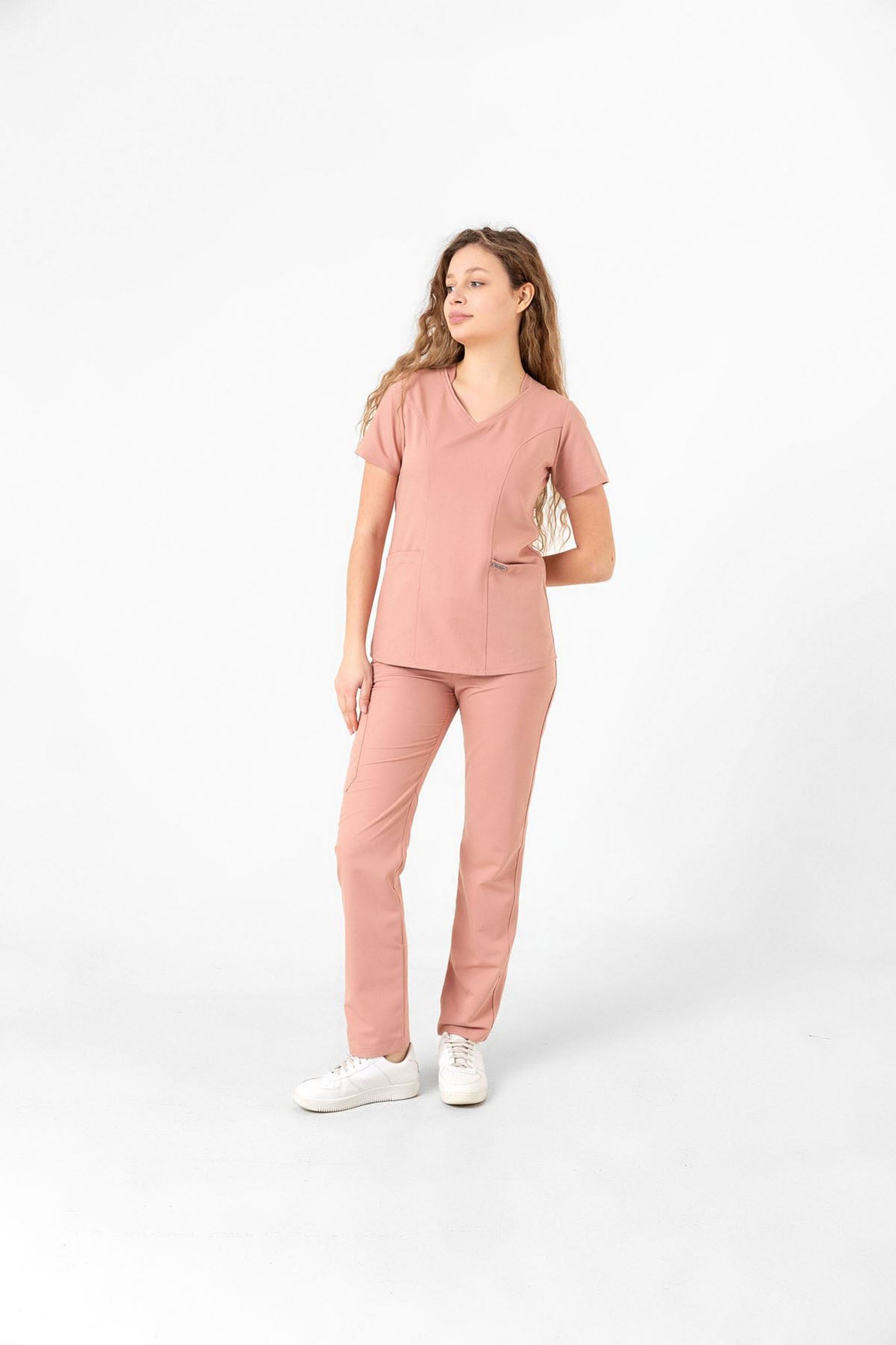 Powder Pink Scrub Set, Nurse Scrub, Scrub Tops, Scrub Set Woman, Soft ...