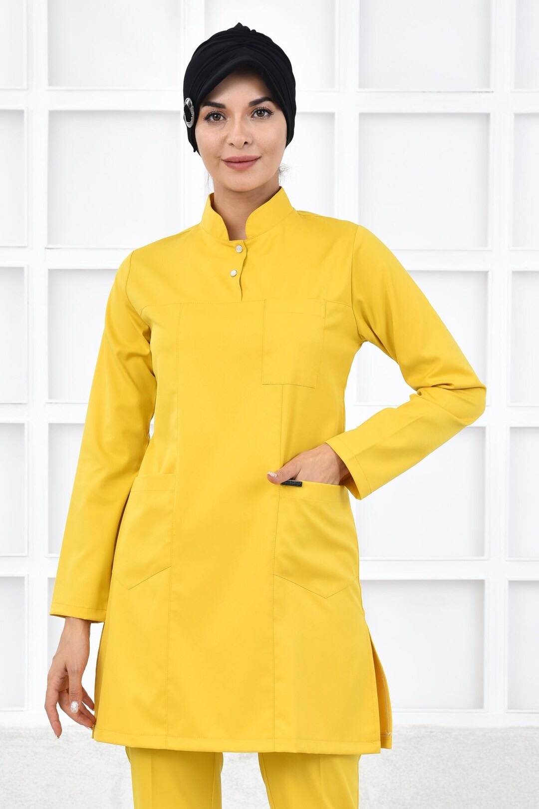 Scrub Top Only, Yellow Uniform, Scrub Dress, Nurse Pharmacist Uniform ...