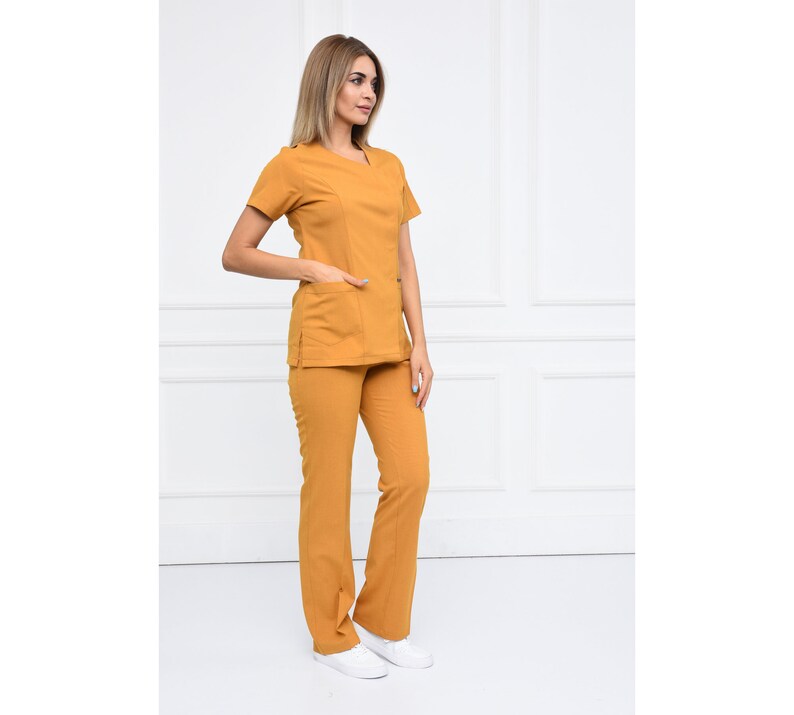 Add Your Own Text Embroidery to Scrub Uniforms, Santana Mustard ...