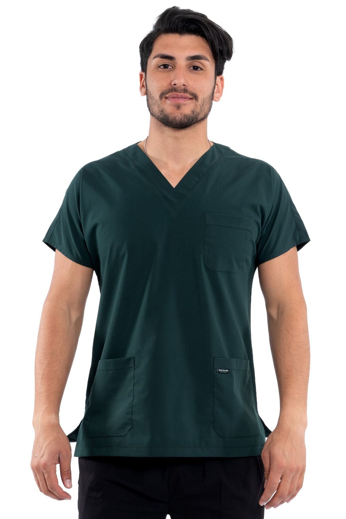 Men's Emerald Green Scrub Top Only Comfortable Nurse - Etsy