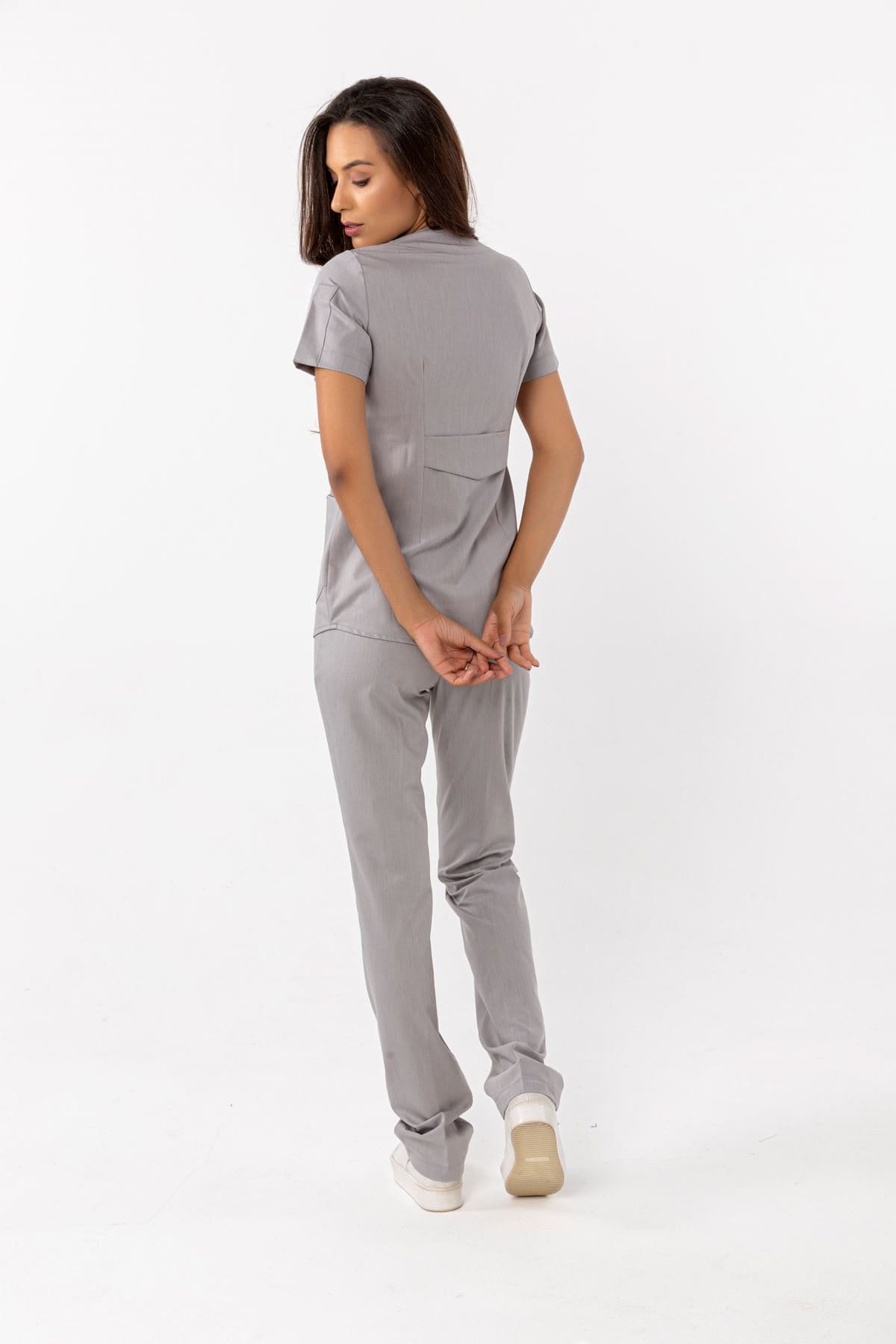 Comfortable Light Grey Scrub Set, Nurse Uniform,elasticated Doctor ...
