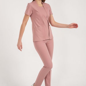 Powder Pink Scrub Set,nurse Scrub, Scrub Tops, Scrub Set Woman,soft ...
