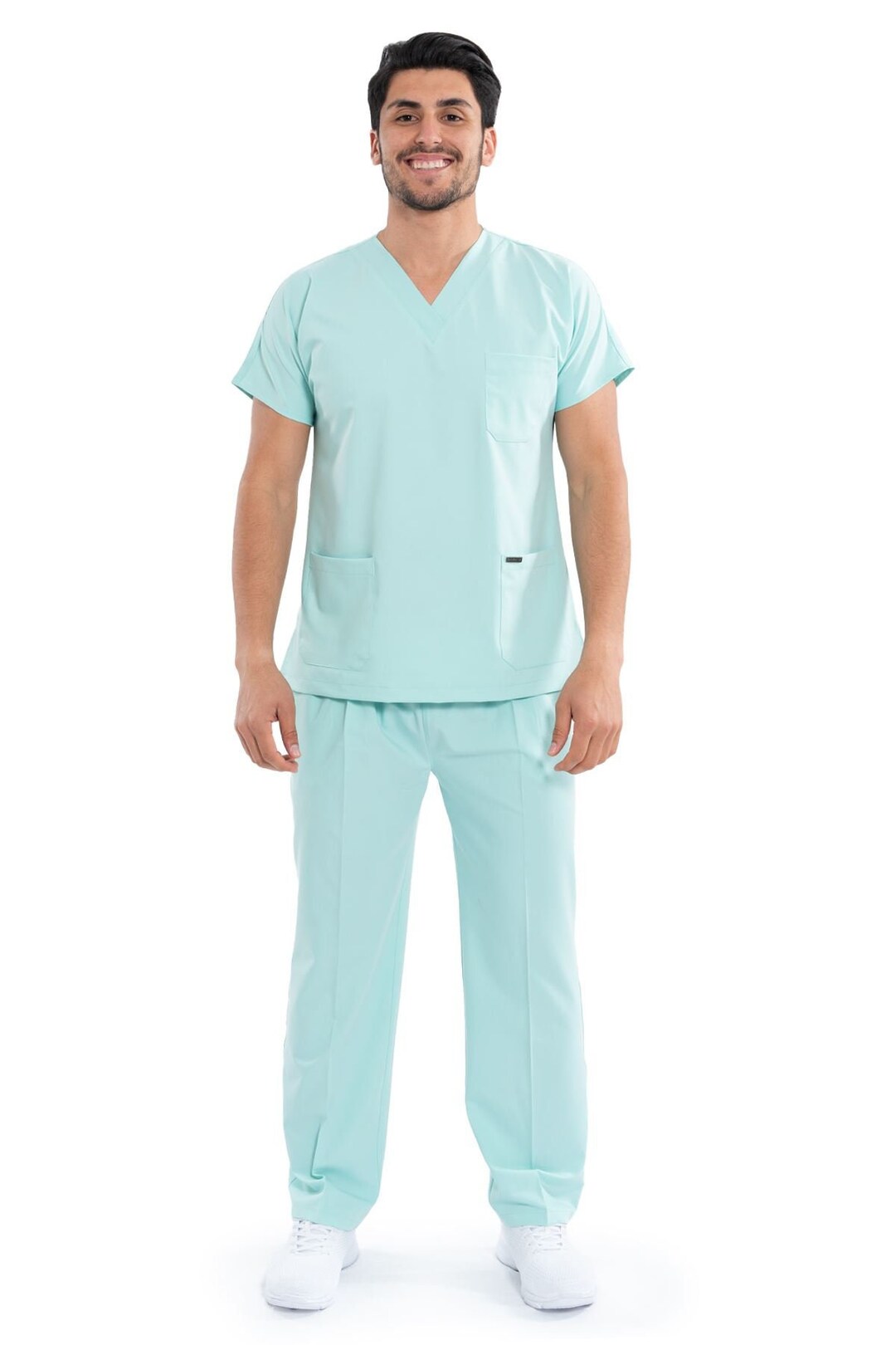 Men's Mint Green Scrub Set, Easy Care Nurse Uniform, Custom Scrub ...