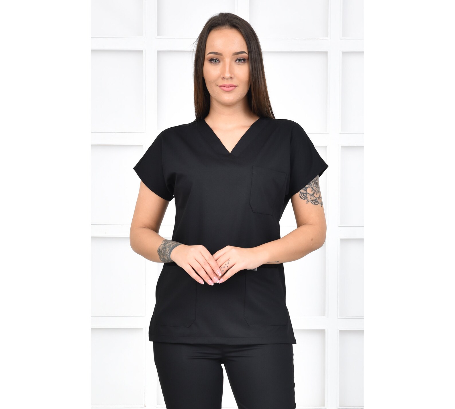 Nurse Scrubs Top Only, Personalized Customizable Embroidered Women's ...