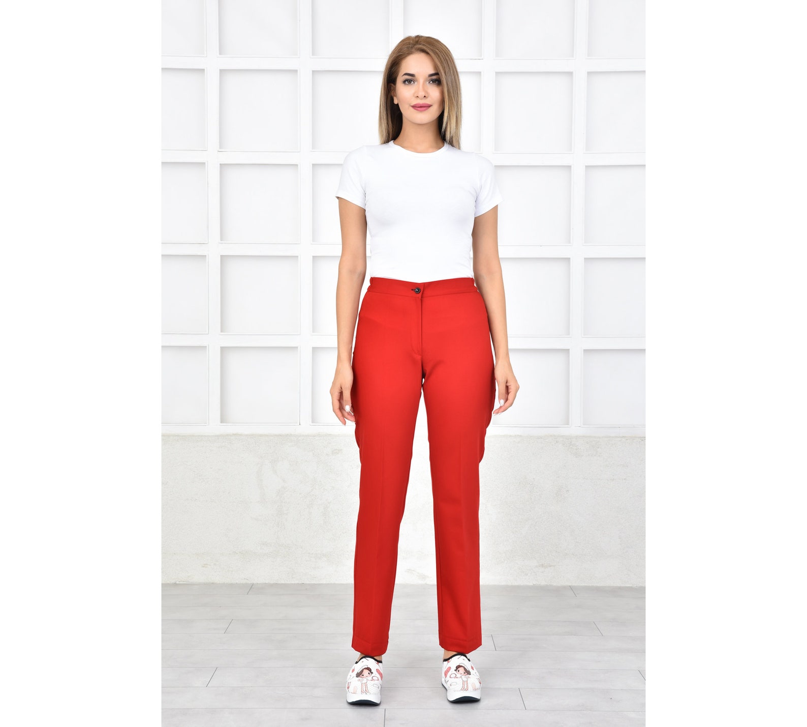 Nurse Doctor Scrubs Bottom, Red Medical Scrub Pants for Women ...