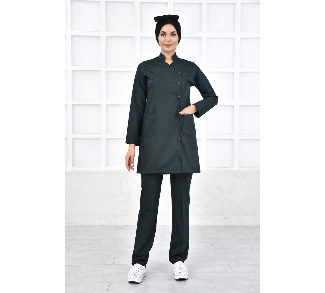 Muslim Scrubs Uniform, Hunter Green Nurse Uniform, Dentist Doctor ...