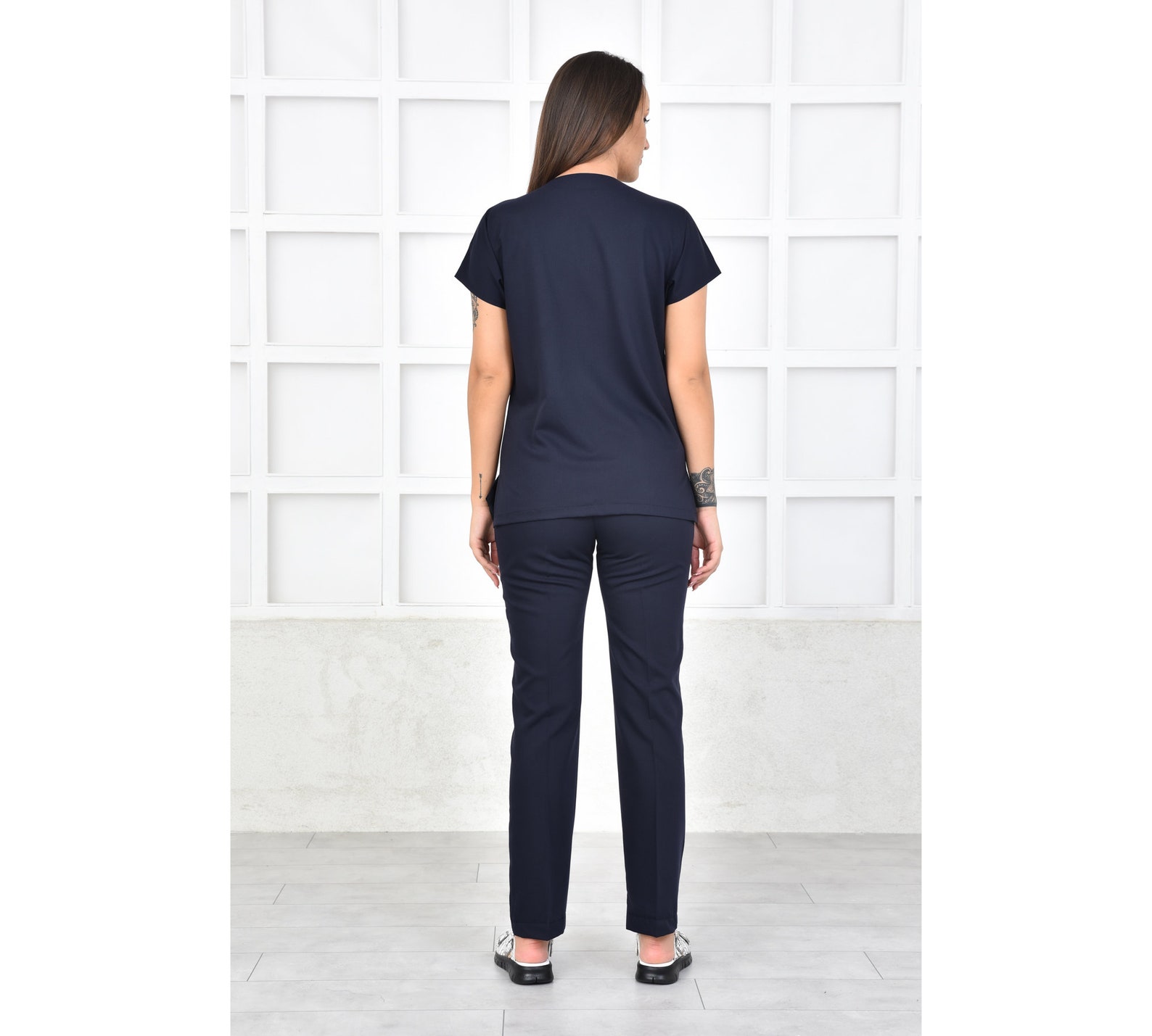 Dark Blue Scrub Uniform With Personalization, add Your Own Name and ...