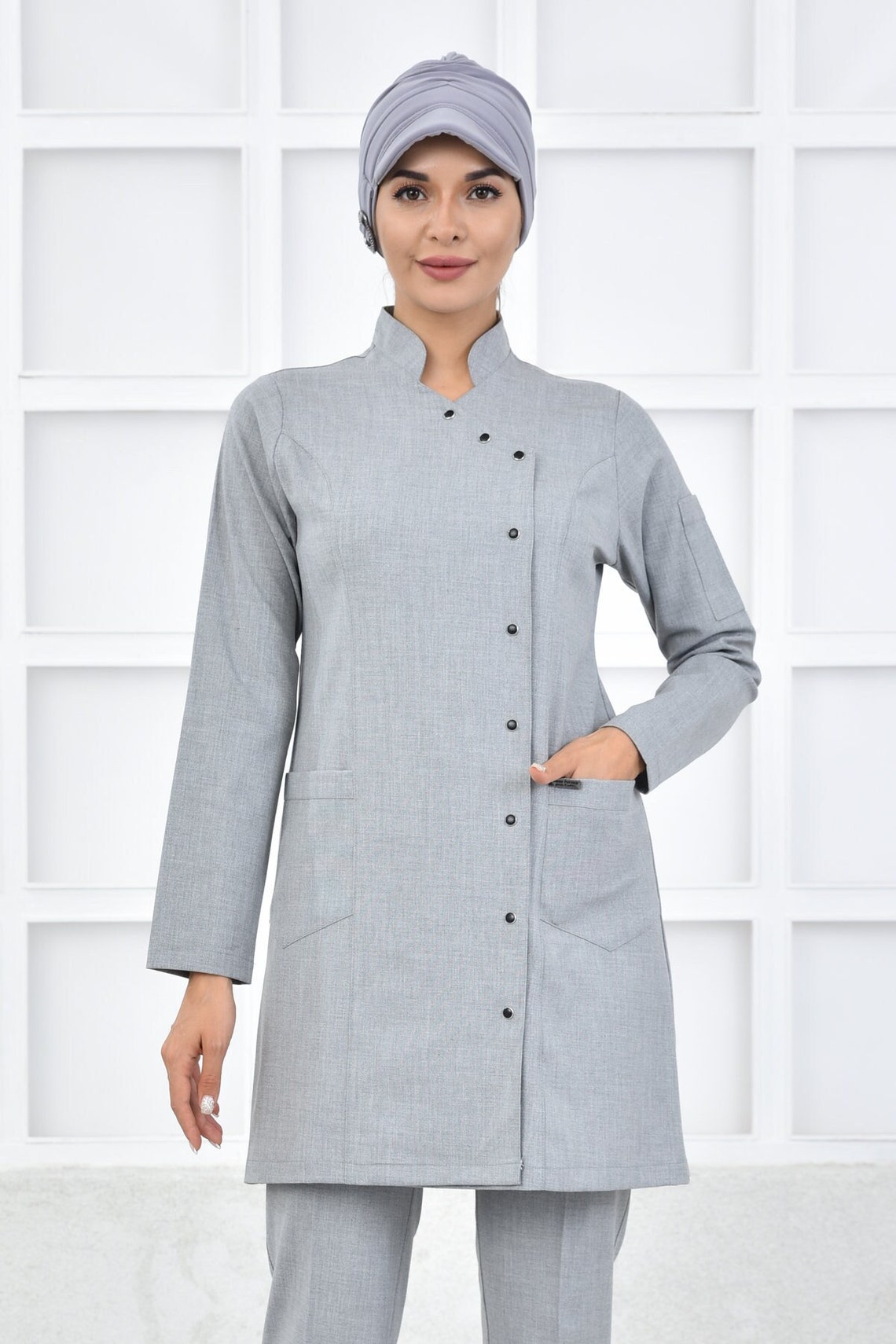 Scrub Top Onlysantana Light Grey Nurse Uniform Scrub Dress - Etsy