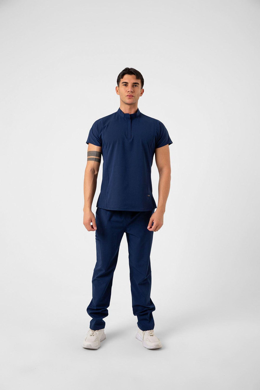 Professional Men's Scrub Set in Indigo - Durable and Modern Workwear ...