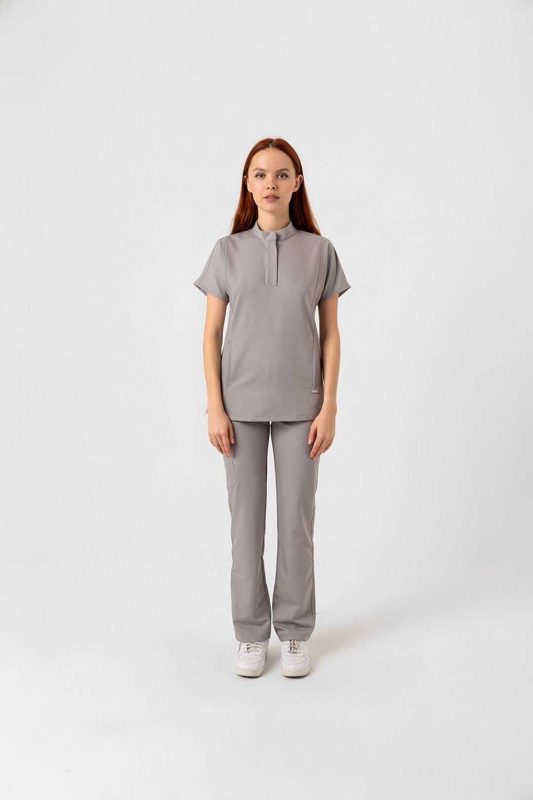 Modern Gray Scrub Set for Women - Lightweight, Breathable, and ...