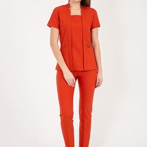 Red Scrub Set,nurse Scrub, Scrub Tops, Scrub Set Woman,soft Scrub ...
