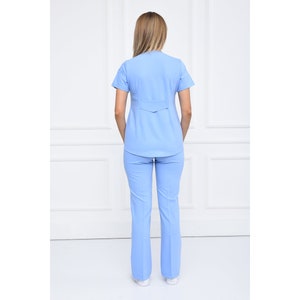 Personalized Embroidered Baby Blue Color Scrub for Medical Professional ...