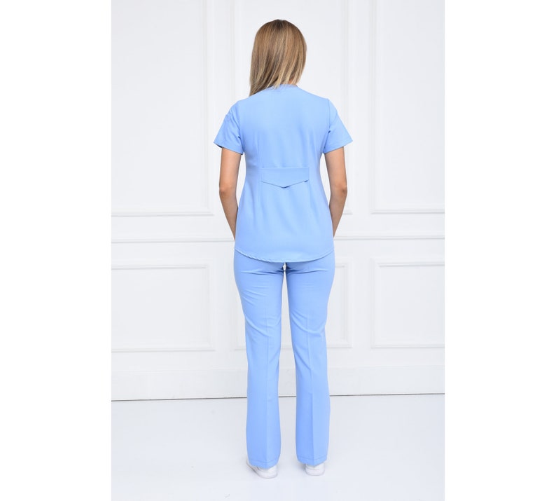 Personalized Embroidered Baby Blue Color Scrub for Medical Professional ...