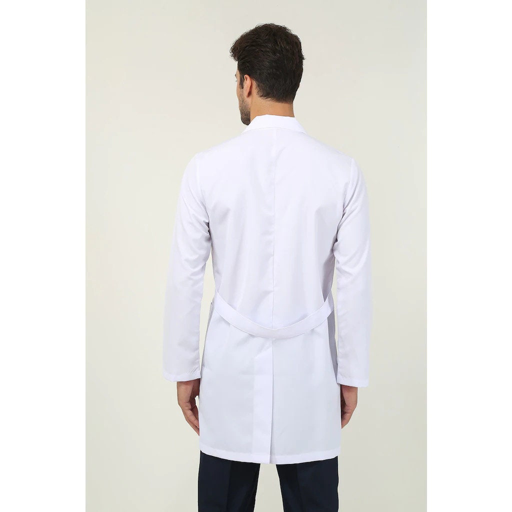 Custom Men's White Lab Coat, Anti-wrinkle Lightweight Doctor Dentist ...