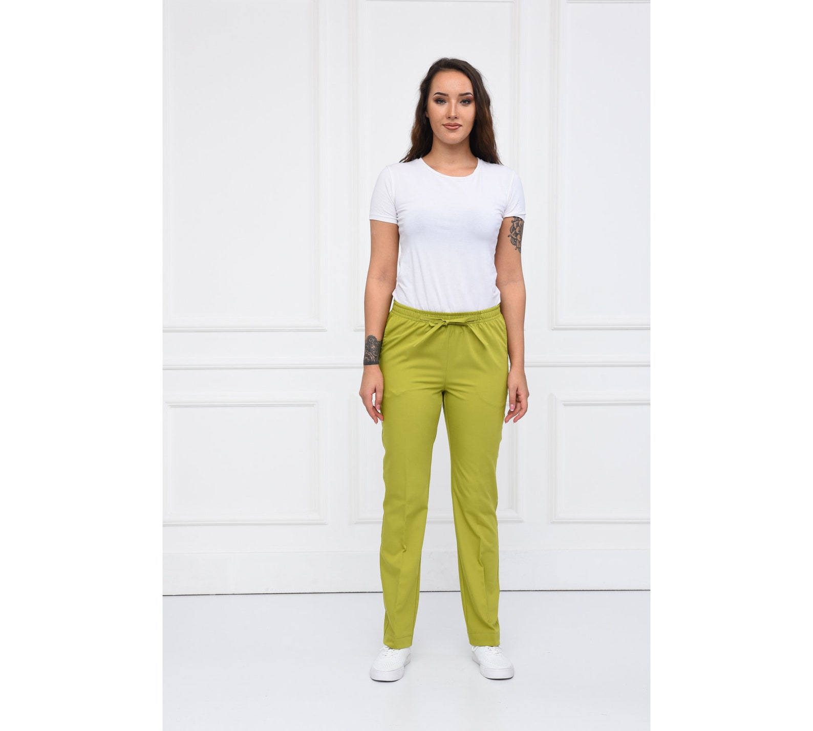 Comfortable Scrub Uniform, Olive Green Nurse Doctor Pharmacist Scrub ...