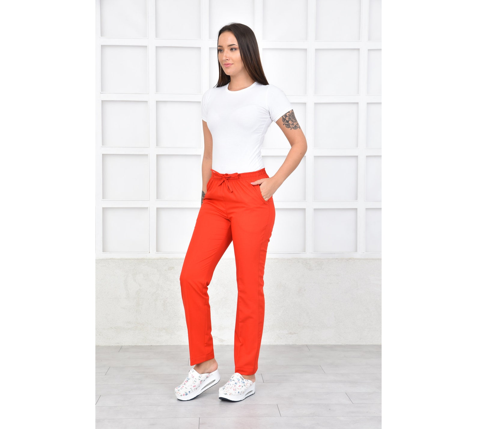 Muslim Scrubs Uniform Red Nurse Uniform Dentist Doctor - Etsy