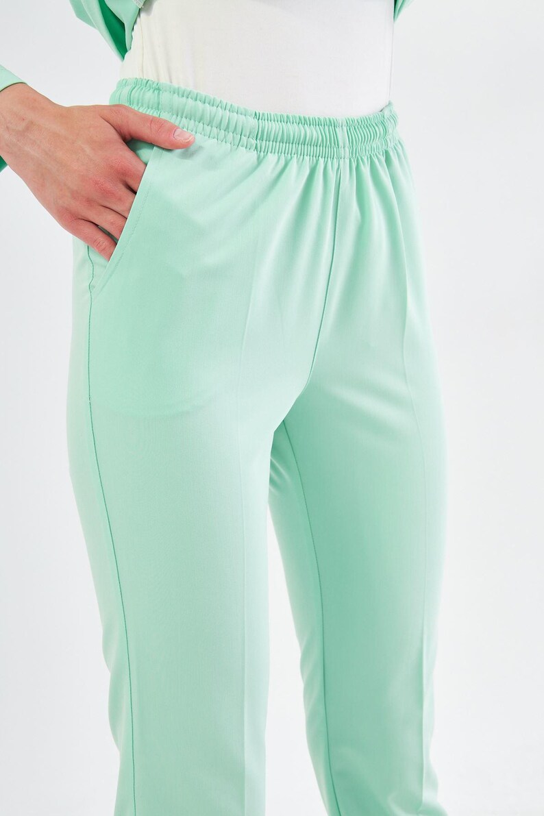 Modest Mint Green Scrubs - Long Sleeve Medical Uniform for Professional ...