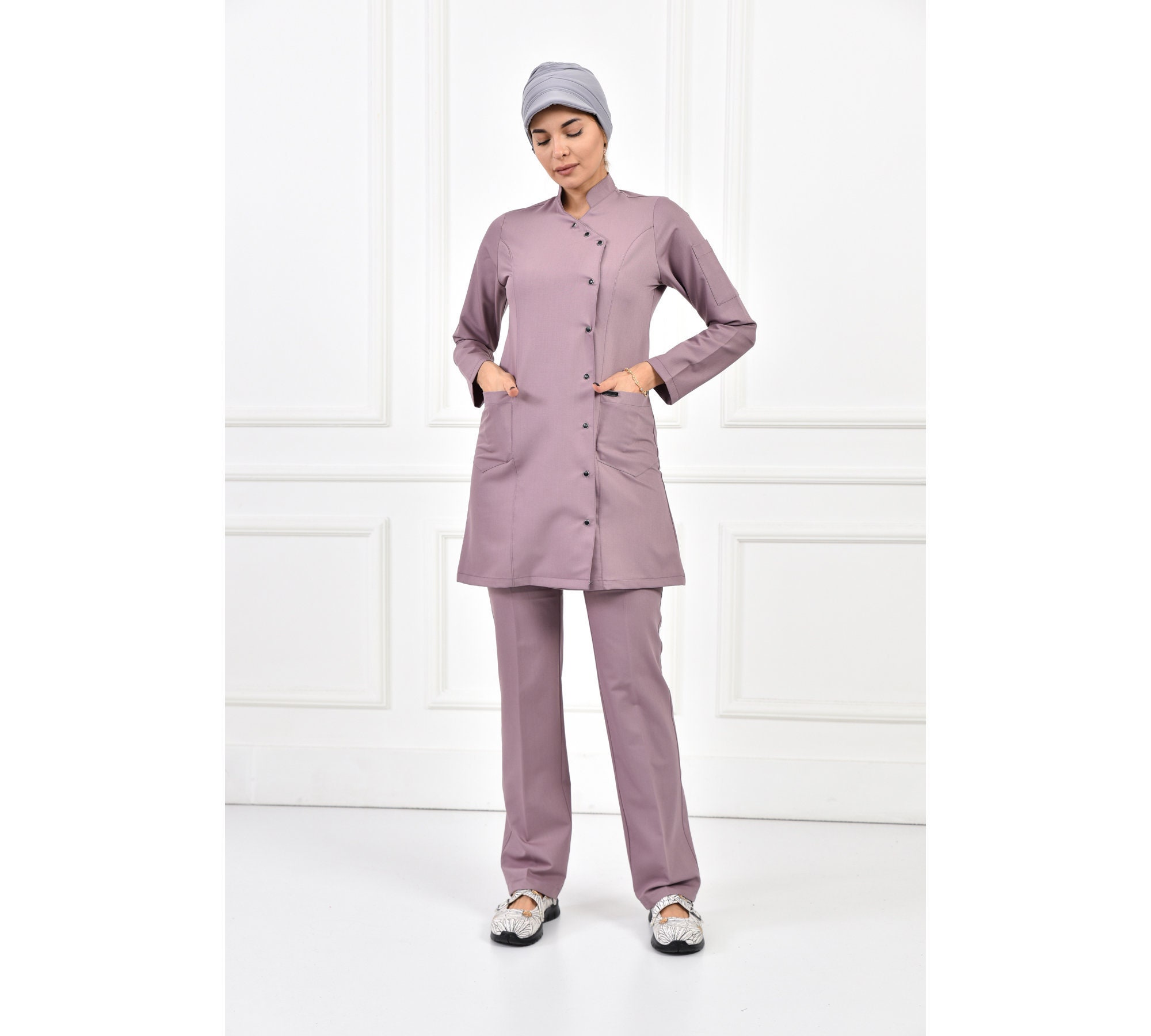 Muslim Scrubs Uniform, Lylac Nurse Uniform, Dentist Doctor Medical ...