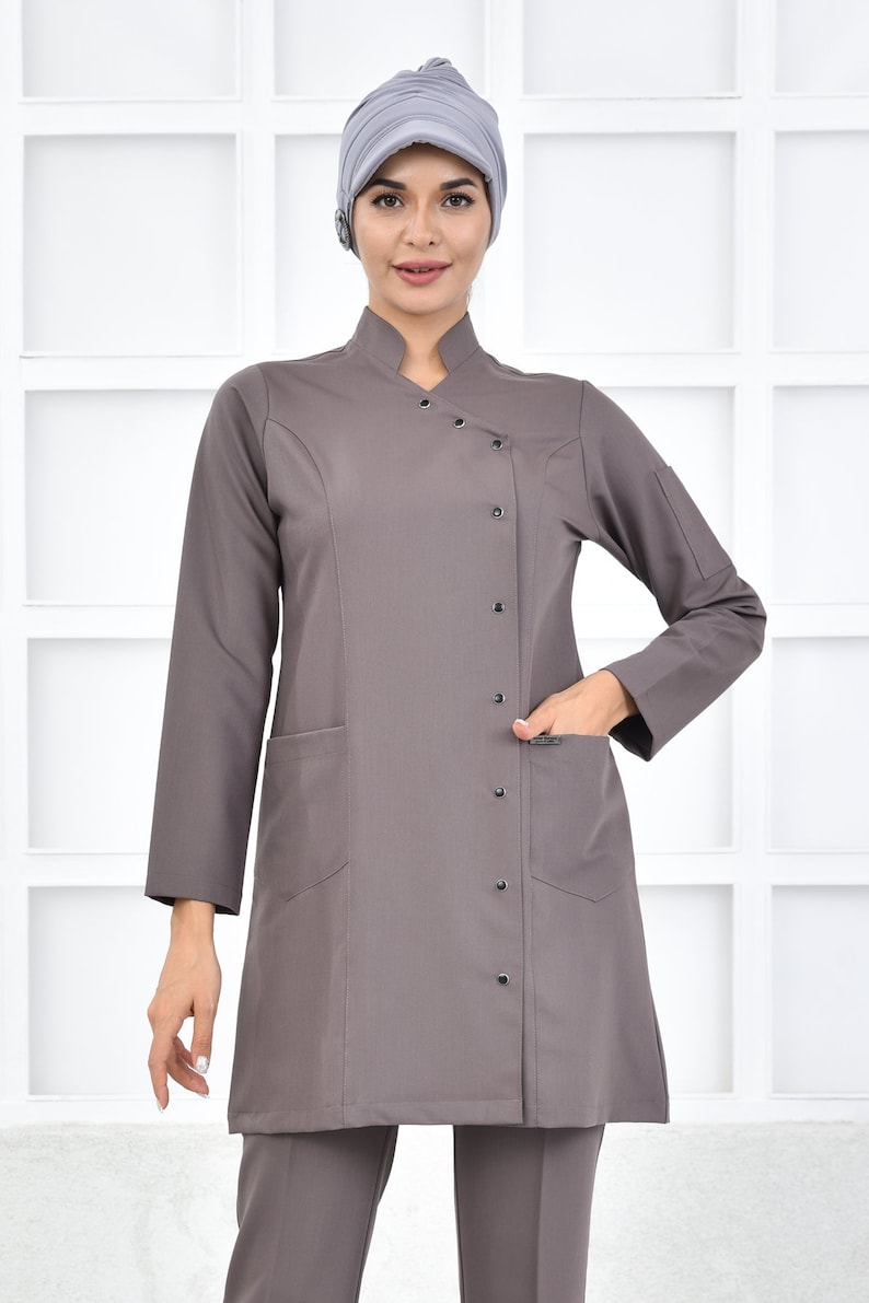 Scrub Top Only, Dark Beige Nurse Uniform, Scrub Dress, Nurse ...