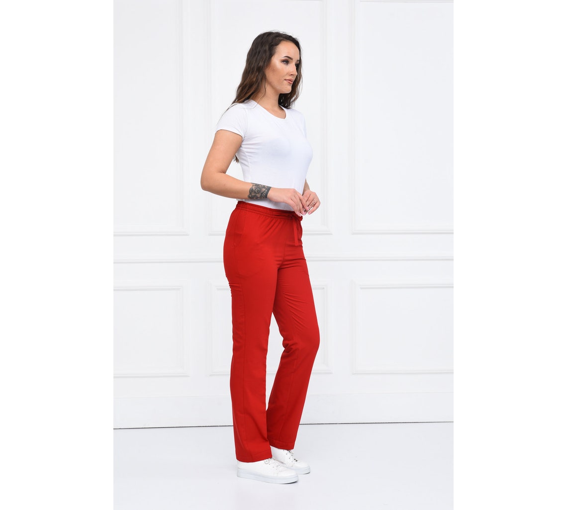 Nurse Doctor Scrubs Bottom Red Medical Scrub Pants for Women - Etsy