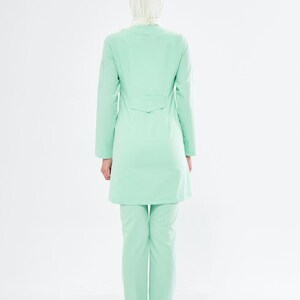 Modest Mint Green Scrubs - Long Sleeve Medical Uniform for Professional ...