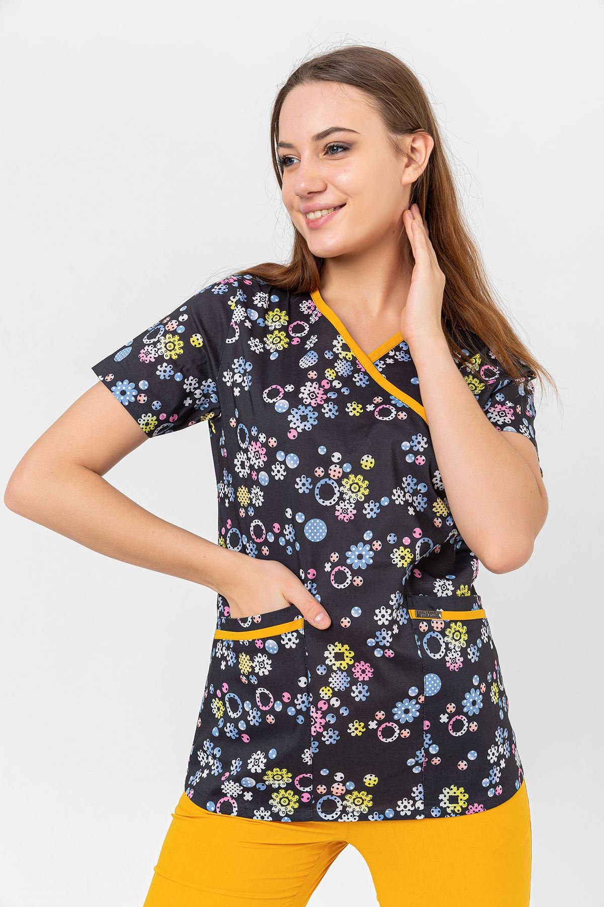 Snowflake Patterned Scrub Set, Medical Scrub, Snowflake Nurse Scrub Set ...