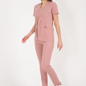 Powder Pink Scrub Set,nurse Scrub, Scrub Tops, Scrub Set Woman,soft ...