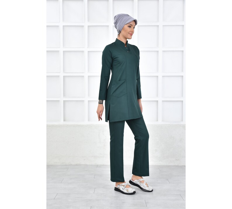 Muslim Scrubs Uniform, Emerald Green Nurse Uniform, Dentist Doctor ...