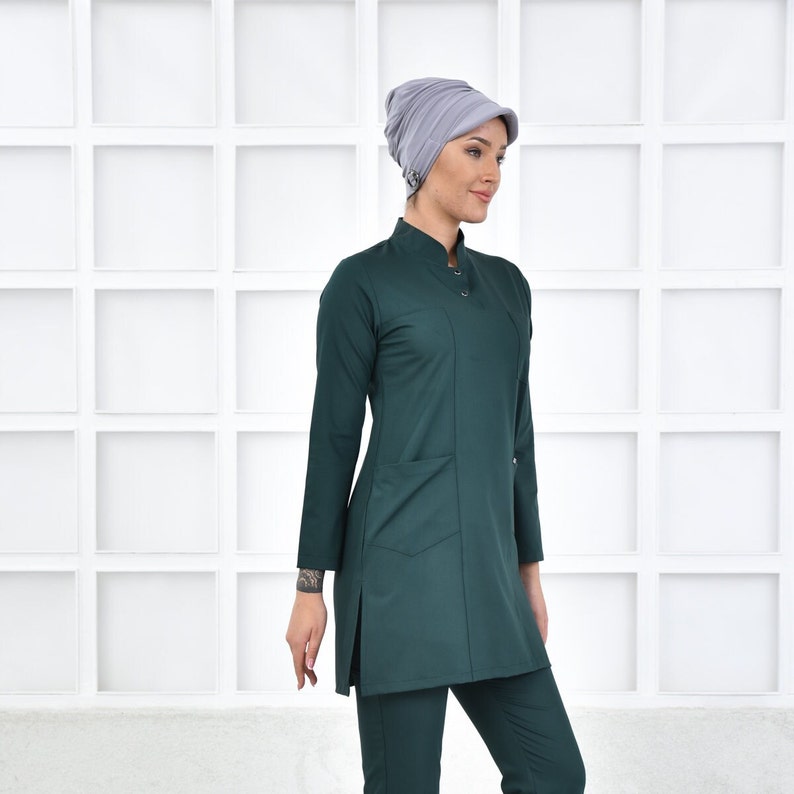 Scrub Top Only Emerald Green Uniform Scrub Dress Nurse - Etsy