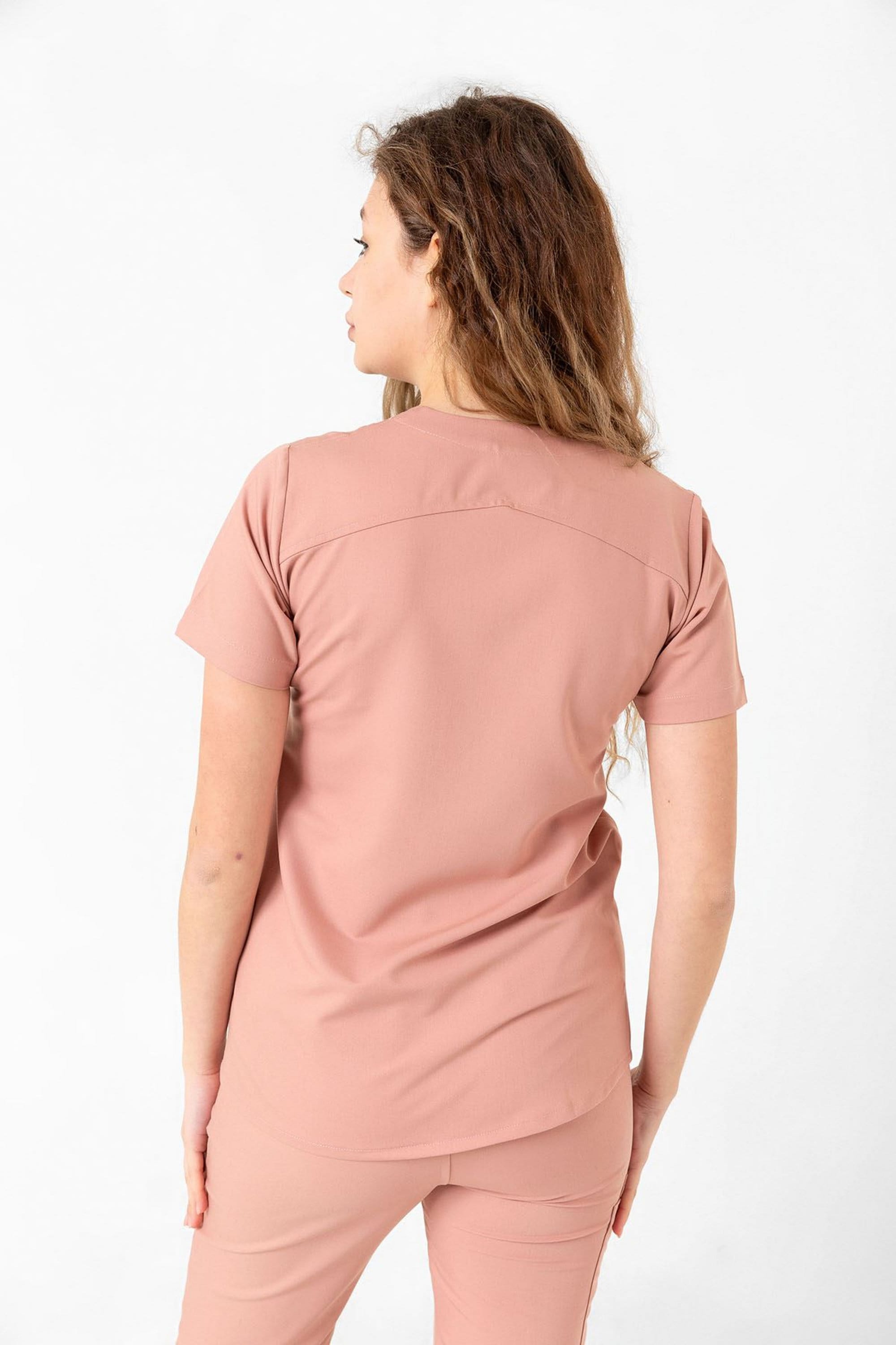Powder Pink Scrub Set, Nurse Scrub, Scrub Tops, Scrub Set Woman, Soft ...