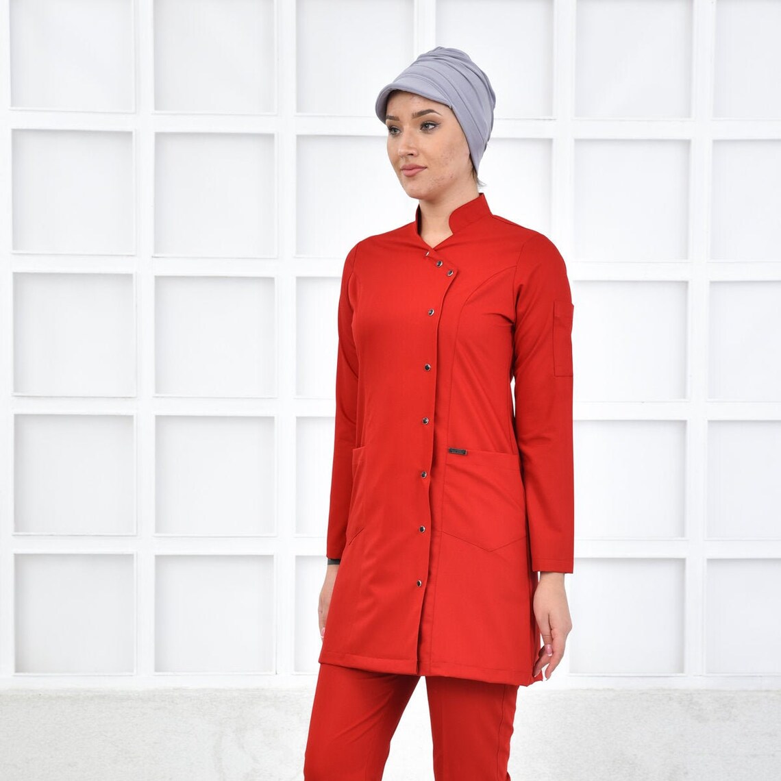 Scrub Top Only Red Medical Nurse Uniform Scrub Dress Nurse | Etsy