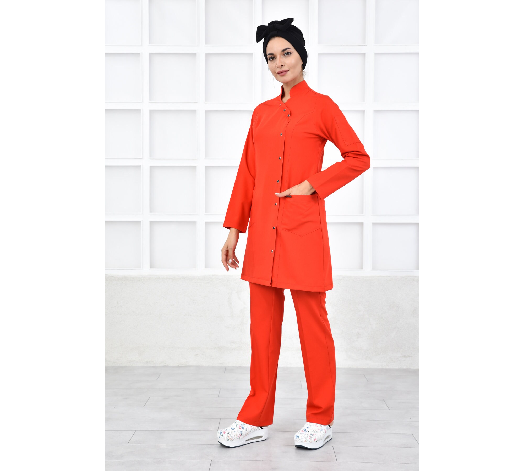Muslim Scrubs Uniform Red Nurse Uniform Dentist Doctor - Etsy